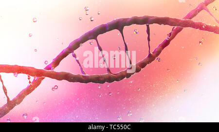 Pink DNA helix Stock Photo - Alamy