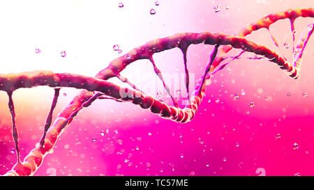 Pink DNA helix Stock Photo - Alamy