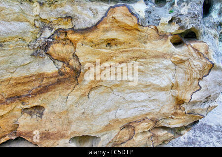 Bizarre geological formation - iron log in sandstone rocks - bog iron ...