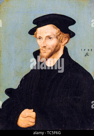 Philipp Melanchthon (1497-1560) on engraving from the 1800s. German ...