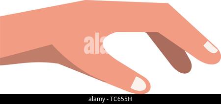 Hand grabbing something cartoon isolated in black and white Stock ...