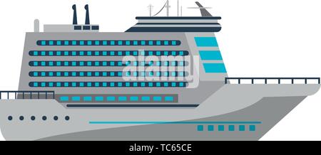 Cruise ship boat sideview isolated vector illustration Stock Vector ...