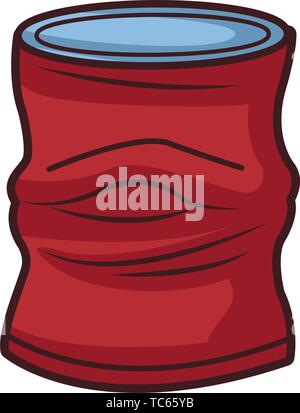 crumpled can icon cartoon isolated black and white Stock Vector Image ...