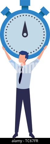 businessman with clock avatar character Stock Vector Image & Art - Alamy