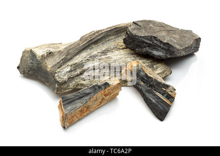 Raw Jet stone isolated on white background.Gemstone used for jewelry ...