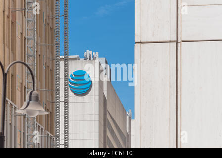 Whitacre Tower building with AT T logo in Downtown Dallas, Texas Stock ...