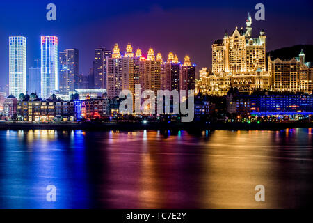 Dalian evening city building Stock Photo - Alamy