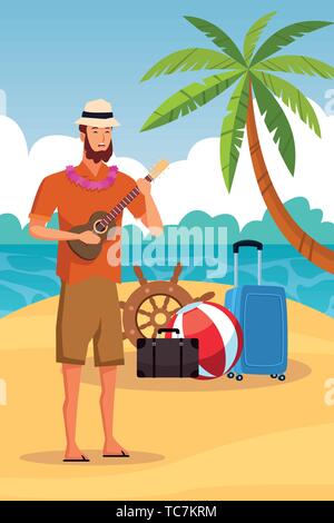 Young man in the beach cartoons Stock Vector Image & Art - Alamy
