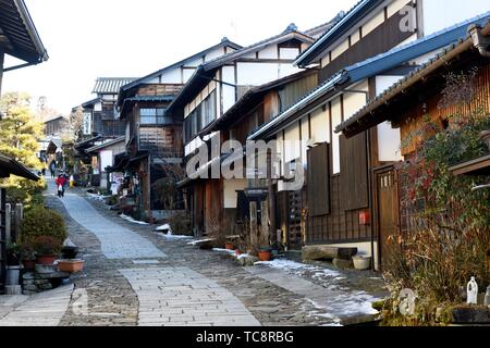Magome juku, Kiso Valley, Gifu Prefecture, Japan. Post town along Kisoji Trail and Nakasendo ...