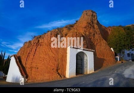 Old Cave houses in Guadix, Andalucia, Spain. Up to 10,000 people still ...