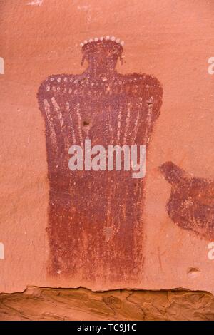 The Moqui Queen is an ancient rock art panel, painted in the Barrier ...