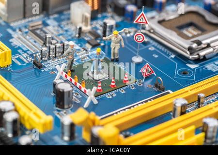 Computer motherboard creative toy characters pictures Stock Photo - Alamy