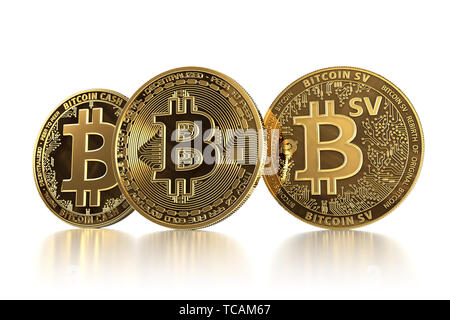 Bitcoin Cash BCH Cryptocurrency 3D coin logo and symbol on brown ...