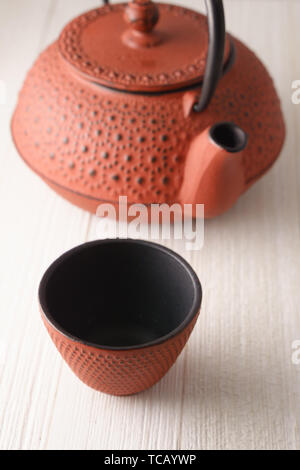 red clay tea pot set Stock Photo - Alamy