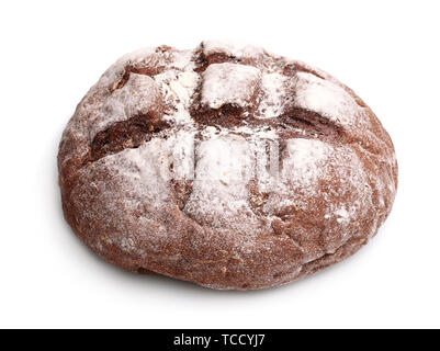 delicious round rye bread isolated on white Stock Photo - Alamy