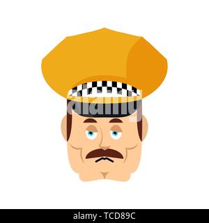 Taxi driver sad. Cabbie sorrowful. Cabdriver dull. Vector illustration ...