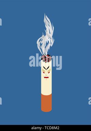 Evil cigar. Scary cigarette. Harm of smoking Stock Vector Image & Art ...