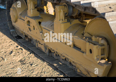bulldozer old tractor track tread Stock Photo - Alamy