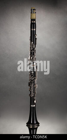 beautiful clarinet on a gray background Stock Photo - Alamy