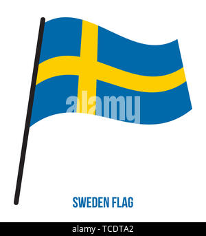 Sweden Flag on Flagpole Stock Photo - Alamy