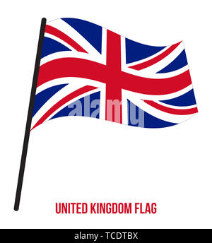 United Kingdom Flag on Flagpole Stock Photo - Alamy