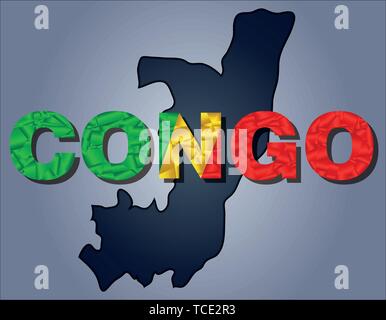 The contours of territory of Democratic Republic of the Congo and Congo ...