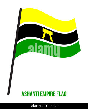 Ghana Flag Waving Vector Illustration on White Background. Ghana ...