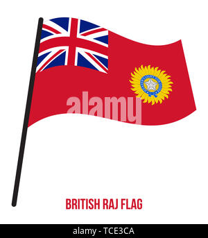 British Raj (1858-1947) Flag Waving Vector Illustration on White ...