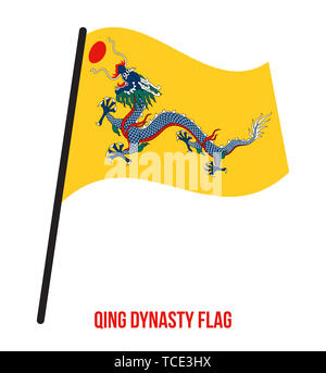 Qing Dynasty (1636-1912) Flag Waving Vector Illustration on White ...