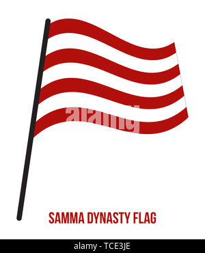 Samma Dynasty (1351-1524) Flag Waving Vector Illustration on White ...