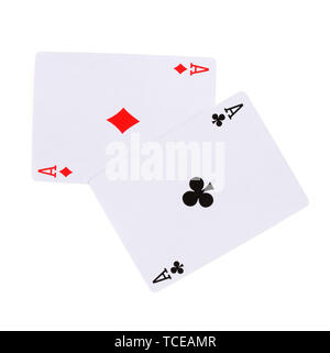 Two aces isolated on white Stock Photo - Alamy