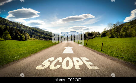 Street Sign the Direction Way to Scope Stock Photo - Alamy