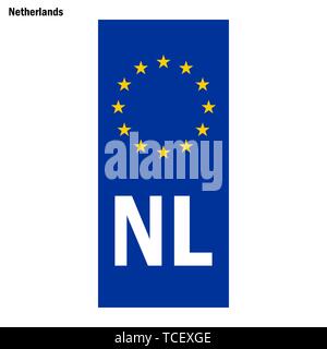 Netherlands car plate. Vehicle registration number Stock Vector Image ...