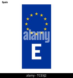 Spain car plate. Vehicle registration number Stock Vector Art ...