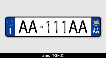 Italy car plate. Vehicle registration number Stock Vector Image & Art ...