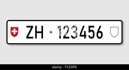 Switzerland car plate. Vehicle registration number Stock Vector Image ...