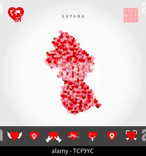 Location of Guyana on the world map, marked with Guyana flag pin ...