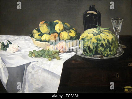 Edouard Manet - Still Life with Melon Peaches 1866 Stock Photo - Alamy