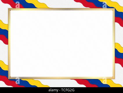 Border made with Colombia national colors. Template elements for your ...