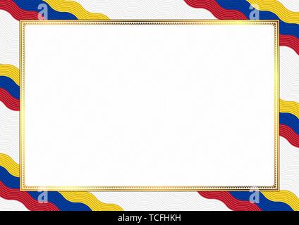Border made with Colombia national colors. Template elements for your ...