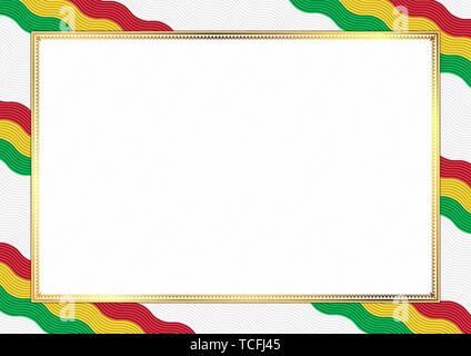 Border made with Guyana national colors. Template elements for your certificate and diploma ...