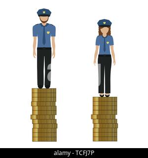 woman earns less money than man discriminates vector illustration EPS10 ...