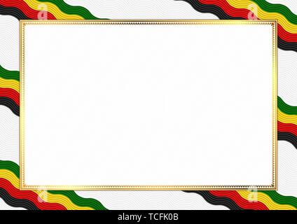 Border made with Zimbabwe national colors. Template elements for your ...