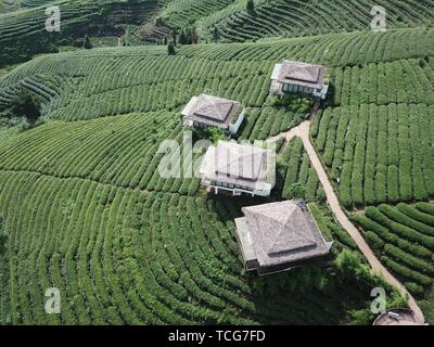 Dushan, China. 8th June, 2019. Aerial photo taken on June 8, 2019 shows ...
