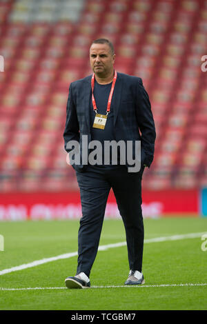 Cyprus' head coach Ran Ben Shimon attends a press conference of Cyprus ...