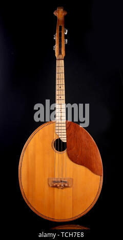 Retro kobza- Ukrainian musical instrument on black background Stock ...