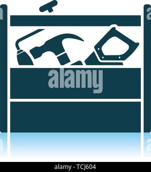 Retro Tool Box Icon. Shadow Reflection Design. Vector Illustration ...