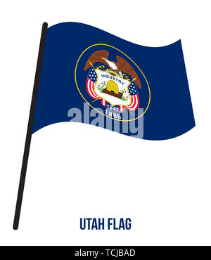Utah flag, united states waving banner collection. 3D illustration ...