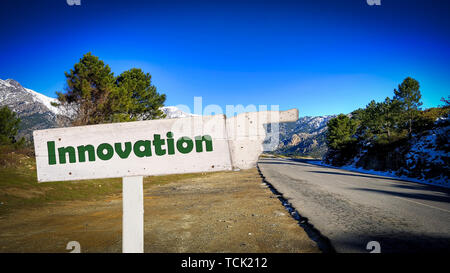 Street Sign the Direction Way to Innovation Stock Photo - Alamy