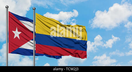Cuba, Cuban vs Colombia, Colombian smoke flags placed side by side ...